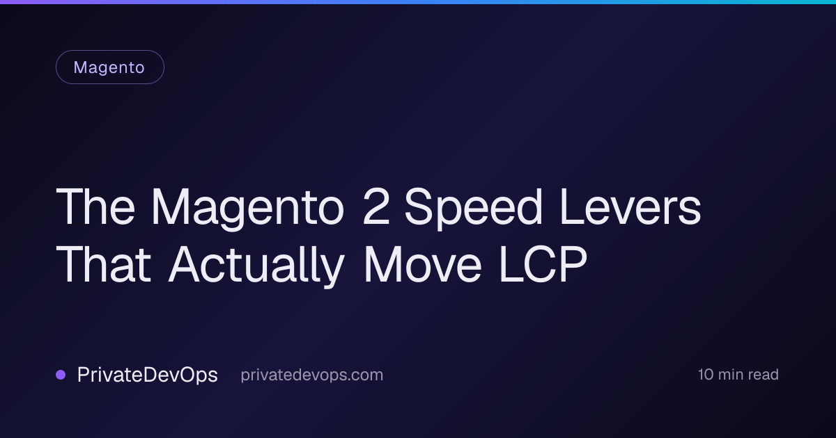 The Magento 2 Speed Levers That Actually Move LCP